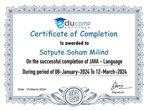 Soham Satpute On Linkedin Java Certification Tech Softwaredevelopment