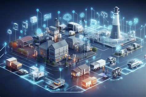 Premium Photo Innovative Industrial IoT Smart Factory Concept Generative AI