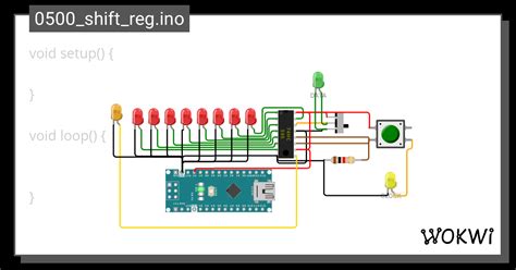 0500 Shift Reg Strobe Ino Wokwi ESP32 STM32 Arduino Simulator