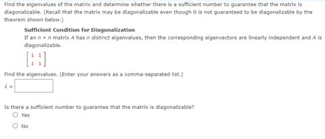 Solved Find The Eigenvalues Of The Matrix And Determine