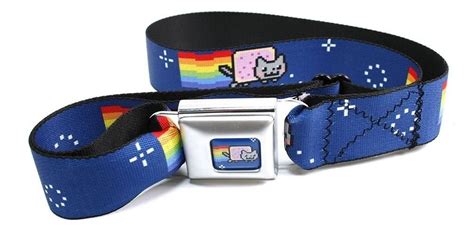Nyan Cat Seatbelt Belt Nyan Cat Flying In Space Blue