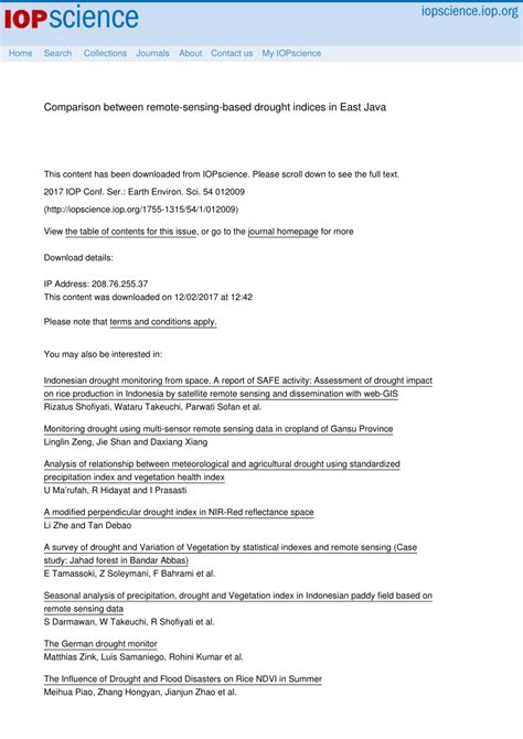 Pdf Comparison Between Remote Sensing Based Drought Indices In East Java
