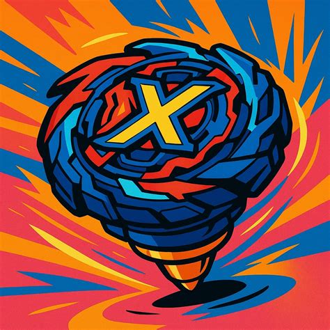 Beyblade X Spinning Top Dynamic Vibrant Colors Energetic Toy Design Illustration Ai Emoji