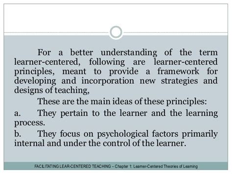 Flct Chapter 1 Learner Centered Theories Of Learning Pptx