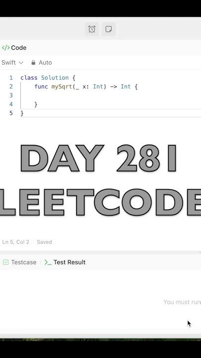 Day 281 Leetcode Problem 69 Swift Daily Challenge Swiftui Coding Faang Youtube
