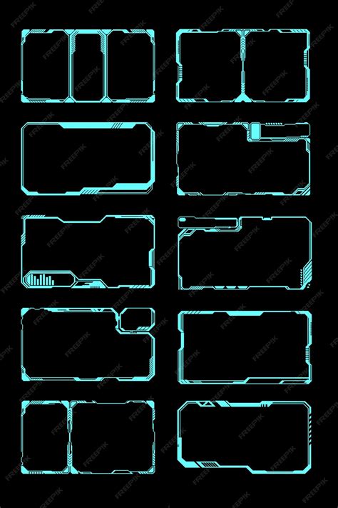 Premium Vector Futuristic Cyberpunk Frame Set
