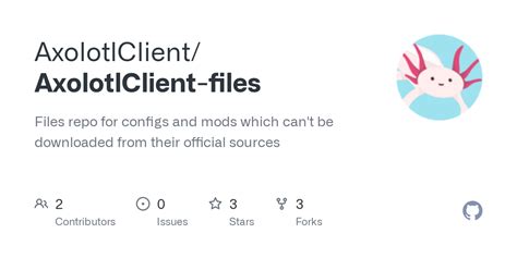 Github Axolotlclient Axolotlclient Files Files Repo For Configs And Mods Which Can T Be