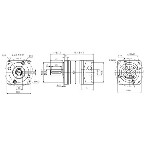 Splf60 High Precision Low Noise Planetary Gearbox Reducer For 60st Servo Motor