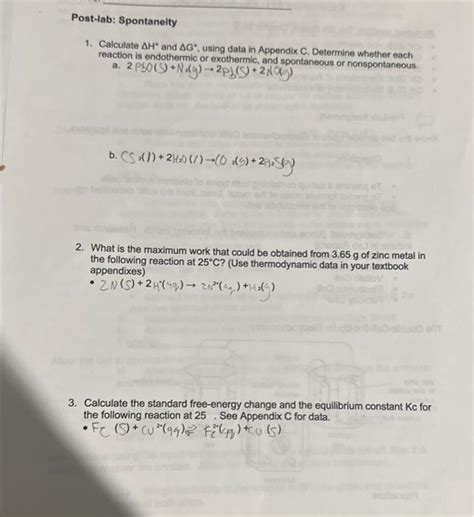 Solved Calculate ΔH and ΔG using data in Appendix C Chegg