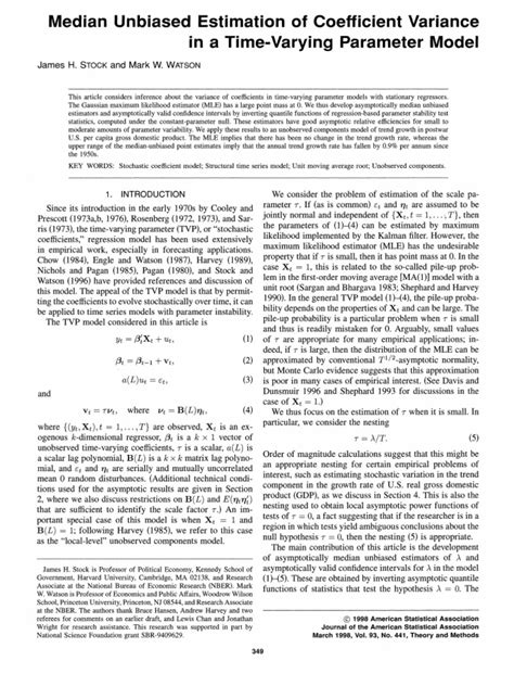 Median Unbiased Estimation Of Coefficient Variance In A Time Varying