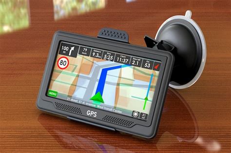 premium photo gps navigation device on the wooden table 3d rendering