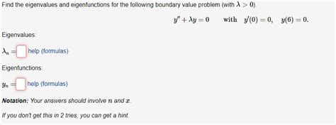 Solved Find The Eigenvalues And Eigenfunctions For The
