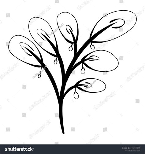 Silhouette Illustration Tree Branches Twigs Palm Stock Vector Royalty