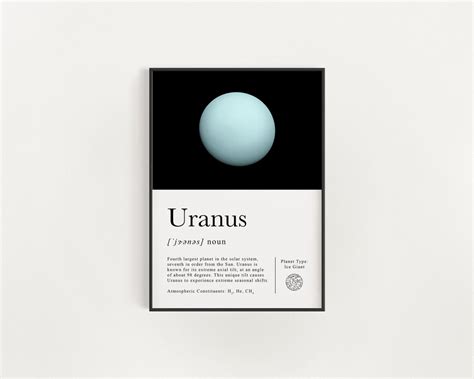 Uranus Print Printable Uranus Wall Art Decor Infographic Minimalistic