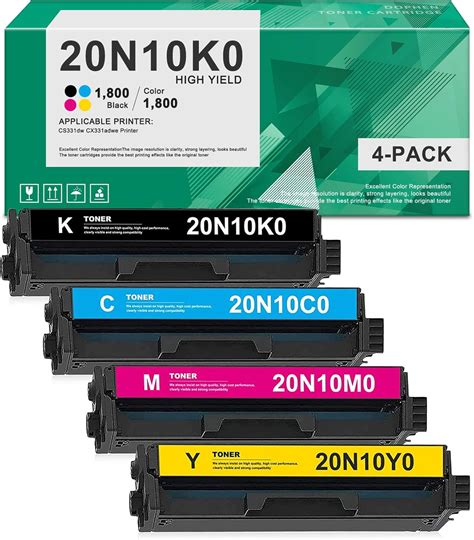 Cs331 Cx331 Toner Cartridge Set Dophn 4 Pack 20n10k0
