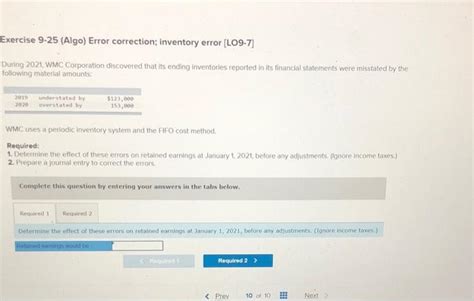 solved exercise 9 25 algo error correction inventory