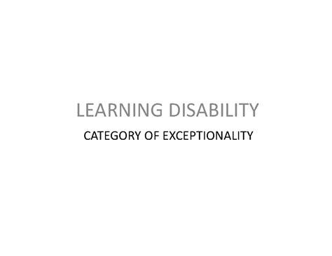 Category Of Exceptionality Ld Category Of Exceptionality Learning