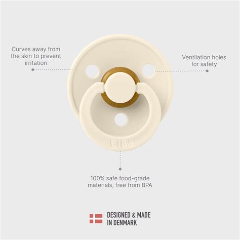 Bibs Colour Pacifier 2 Pack Bpa Free Dummy Binky Round