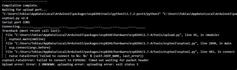Im Having Errors When Uploading Code On My Esp8266mod Rarduino
