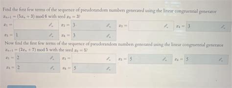 Solved Find The First Few Terms Of The Sequence Of