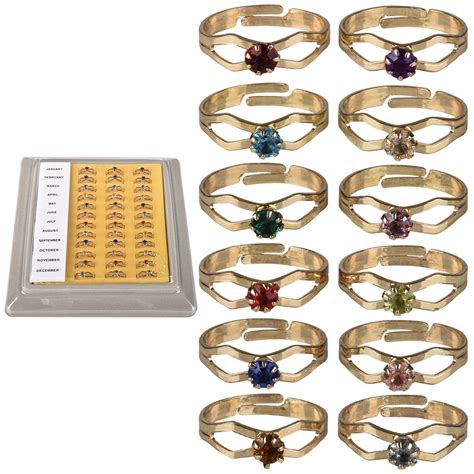 Birthstone Ring 12 Asst