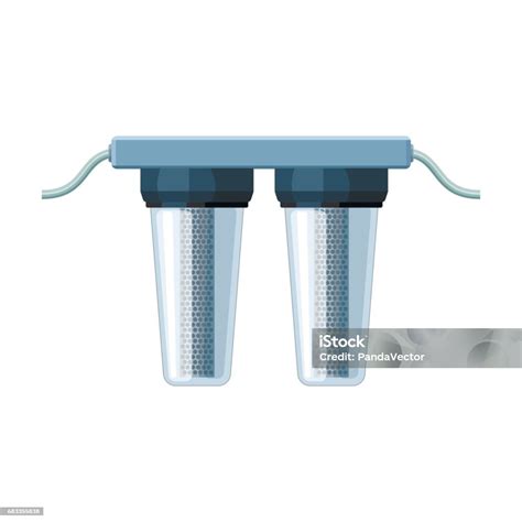 물 필터 흰색 배경에 고립 된 만화 스타일에서 아이콘입니다 물 여과 시스템 기호 주식 벡터 일러스트 레이 션입니다 0명에 대한