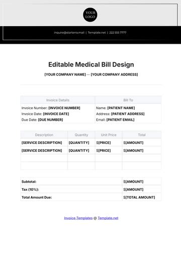 Free Physiotherapy Invoice Template To Edit Online