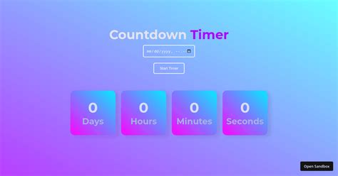 Countdown Timer Codesandbox