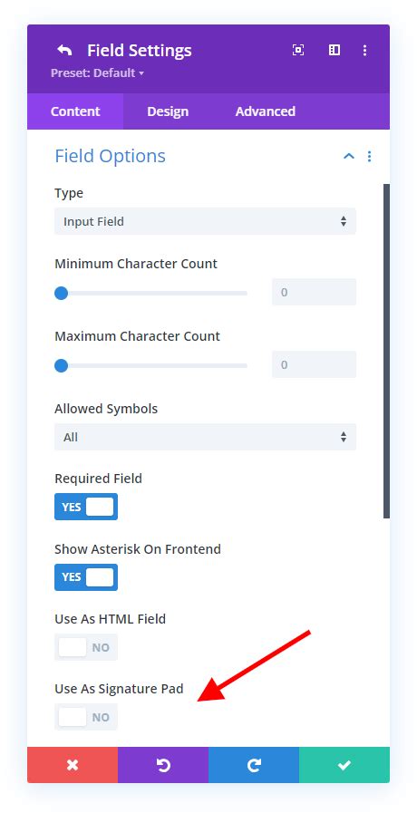 how to add a digital signature field to the divi contact form module