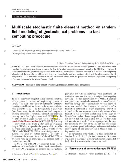Pdf Multiscale Stochastic Finite Element Method On Random Field