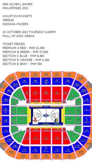 Pacers Vs Rockets Nba Philippine Game 2013 Ticket Prices When And
