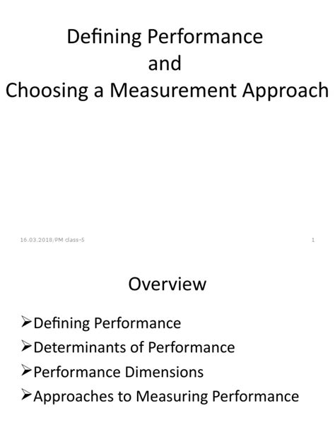 Defining Performance And Choosing A Measurement Approach Pdf Behavior Motivation
