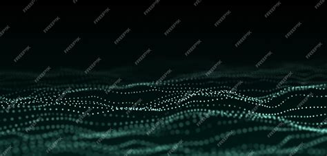 Premium Photo Futuristic Digital Wave Dark Cyberspace Abstract Wave With Dots White Moving