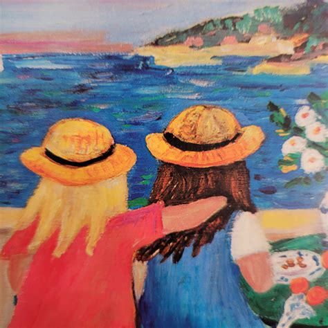 Melissa Mcleod Wood Framed Art Sisters 10x10x1 Circa 1990s Wall Art Etsy