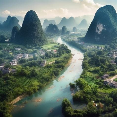 Premium Ai Image Green Field With Water