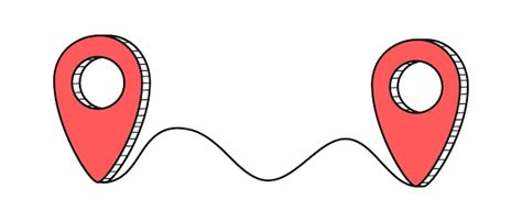 Premium Vector A Linear Path From A Map Point To A Point The Concept