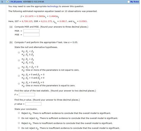 solved c perform a t test for the significance of β1