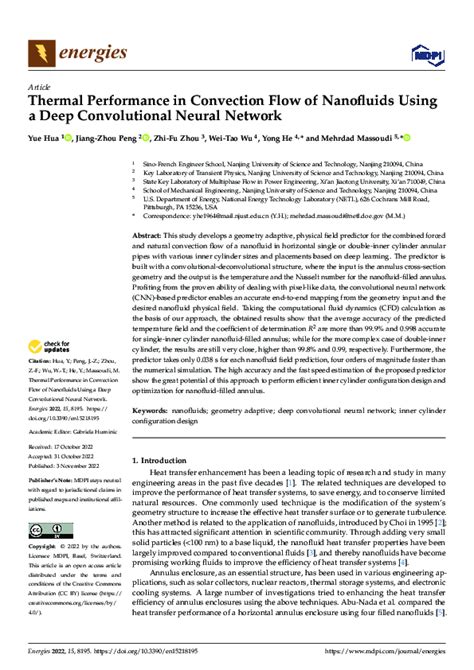Pdf Thermal Performance In Convection Flow Of Nanofluids Using A Deep Convolutional Neural Network