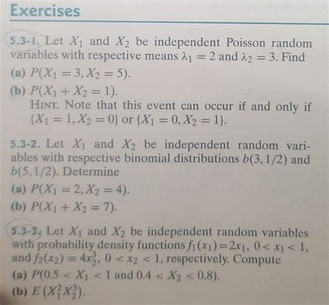 solved exercises 5 3 1 let x1 and x2 be independent poisson