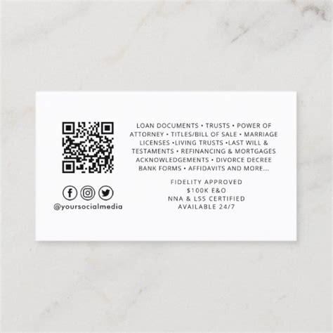 Notary Signing Agent Qr Code Photo Business Card Zazzle