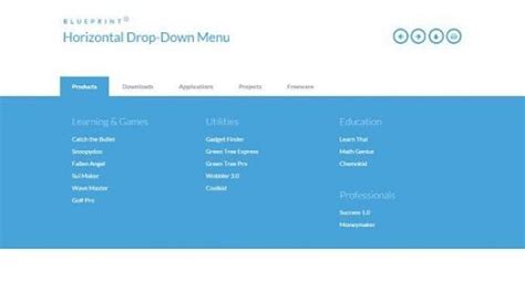 Best Drop Down Menu Template Example