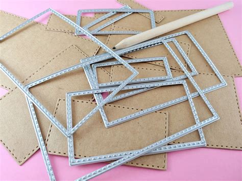 Stitched Rectangle Metal Cutting Dies 8 Piece Nesting Metal Dies
