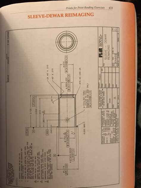 Solved Print Reading Exercises Name E Following Print
