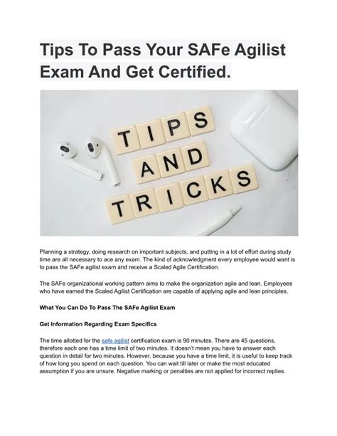 Ppt Tips To Pass Your Safe Agilist Exam And Get Certified Powerpoint Presentation Id 11983549