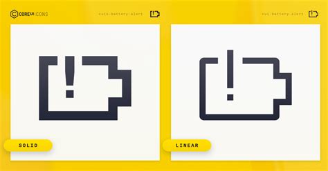 Battery Alert Icon Solid CoreUI Icons SVG JavaScript TypeScript Webfont
