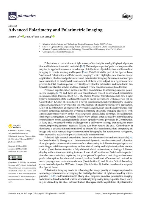 Pdf Advanced Polarimetry And Polarimetric Imaging
