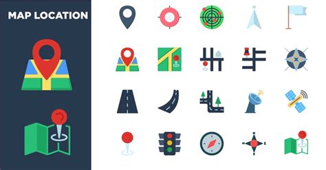 Map Location Navigation Icon Set 295434 Templatemonster