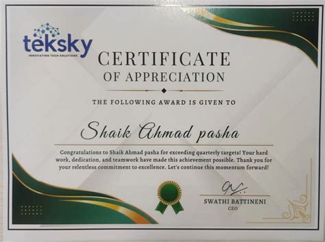 shaik ahmad pasha posted on linkedin
