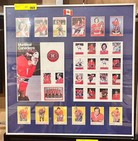 Framed Montreal Canadiens Team Memorabilia Print W Cards Approx 23