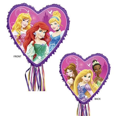 Disney Princess Heart Shaped Pull String Pinata Discount Party Supplies